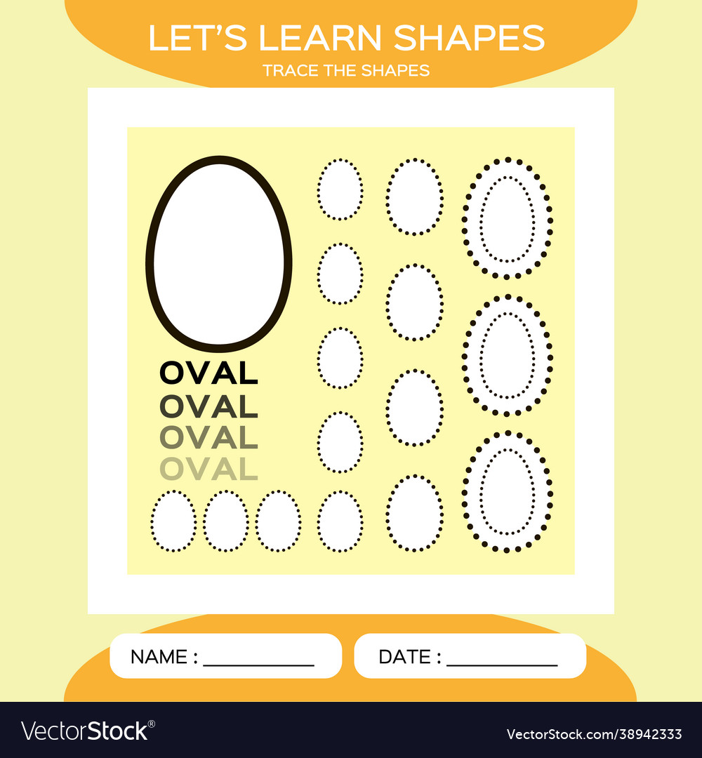 Oval basic geometric shapes elements Royalty Free Vector