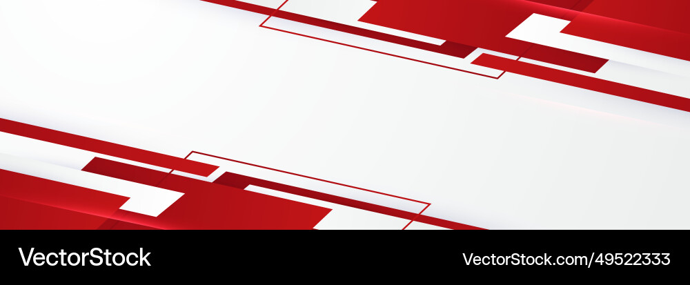 Red and white abstract wide banner background Vector Image