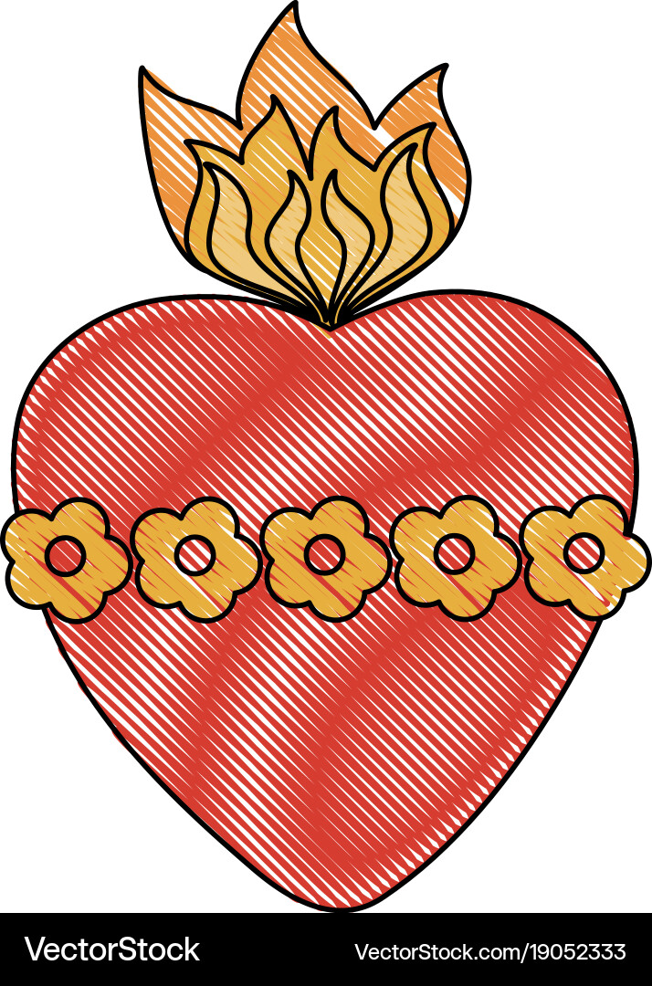 Sacred heart cartoon Royalty Free Vector Image