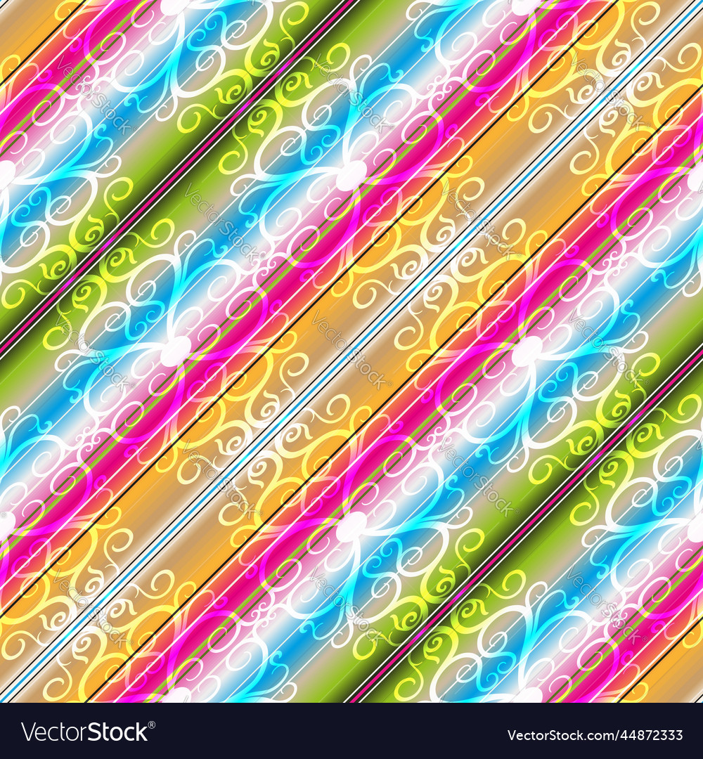 Seamless rainbow striped diagonal pattern Vector Image