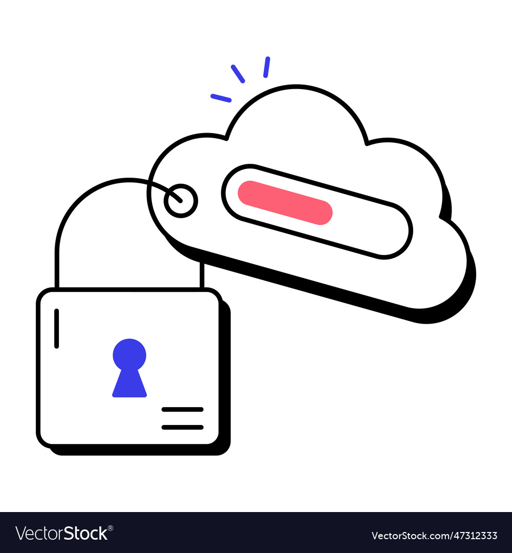 Secure cloud Royalty Free Vector Image - VectorStock