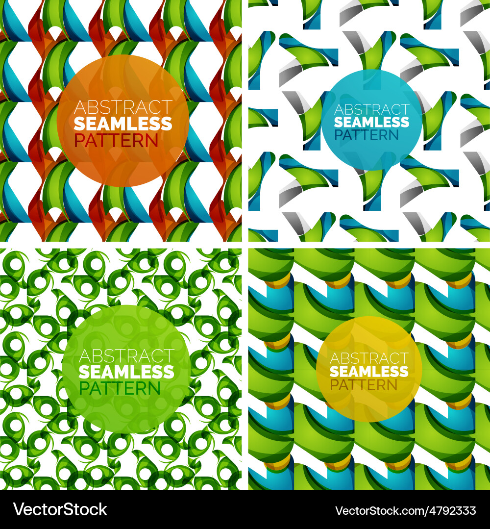 Set of colorful seamless geometric patterns Vector Image