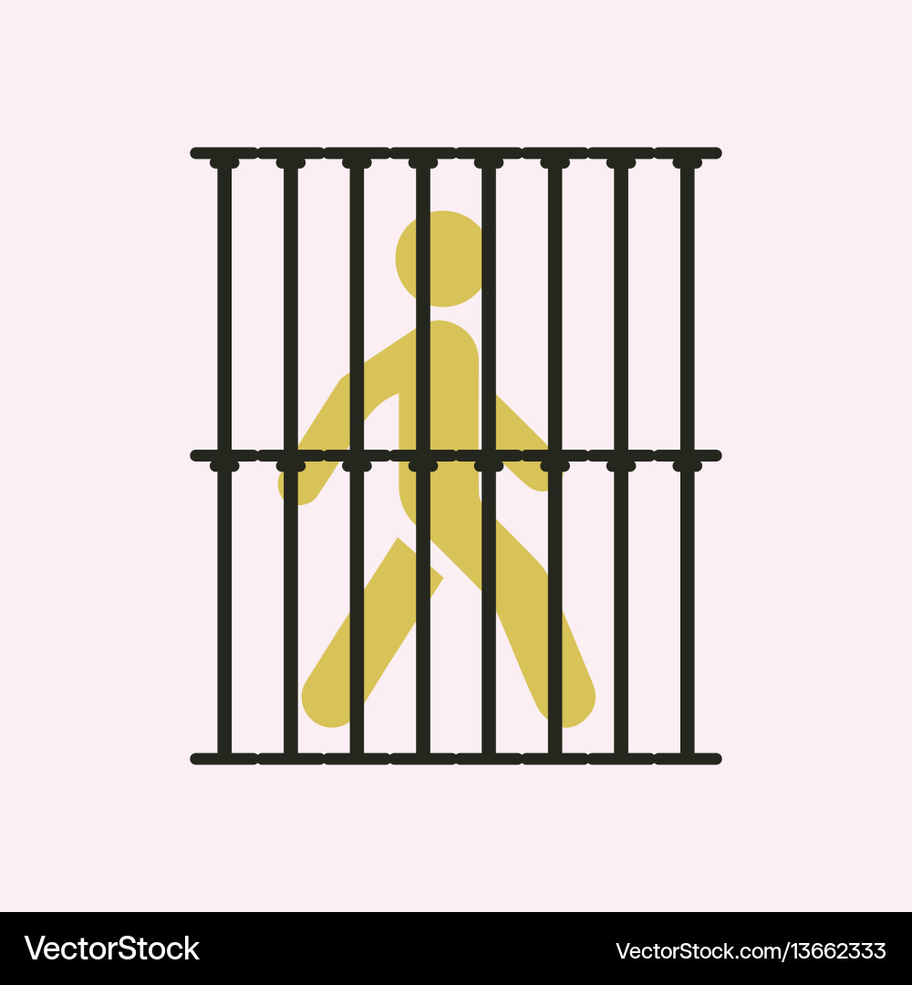 Silhouette a man in jail sign Royalty Free Vector Image