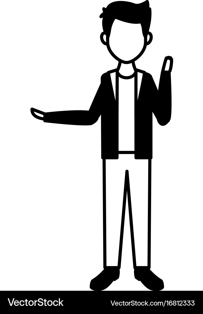 Smiling man in casual clothes standing Royalty Free Vector