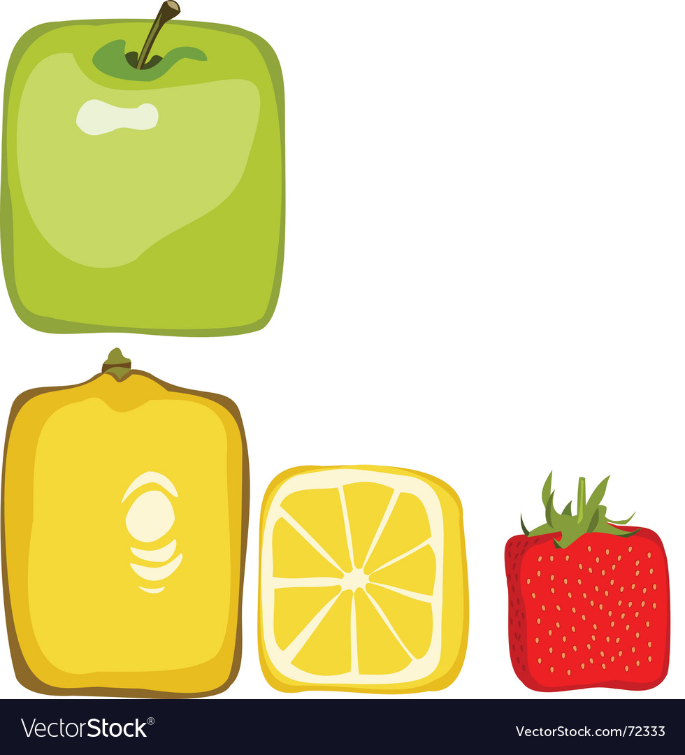 Square fruit Royalty Free Vector Image - VectorStock