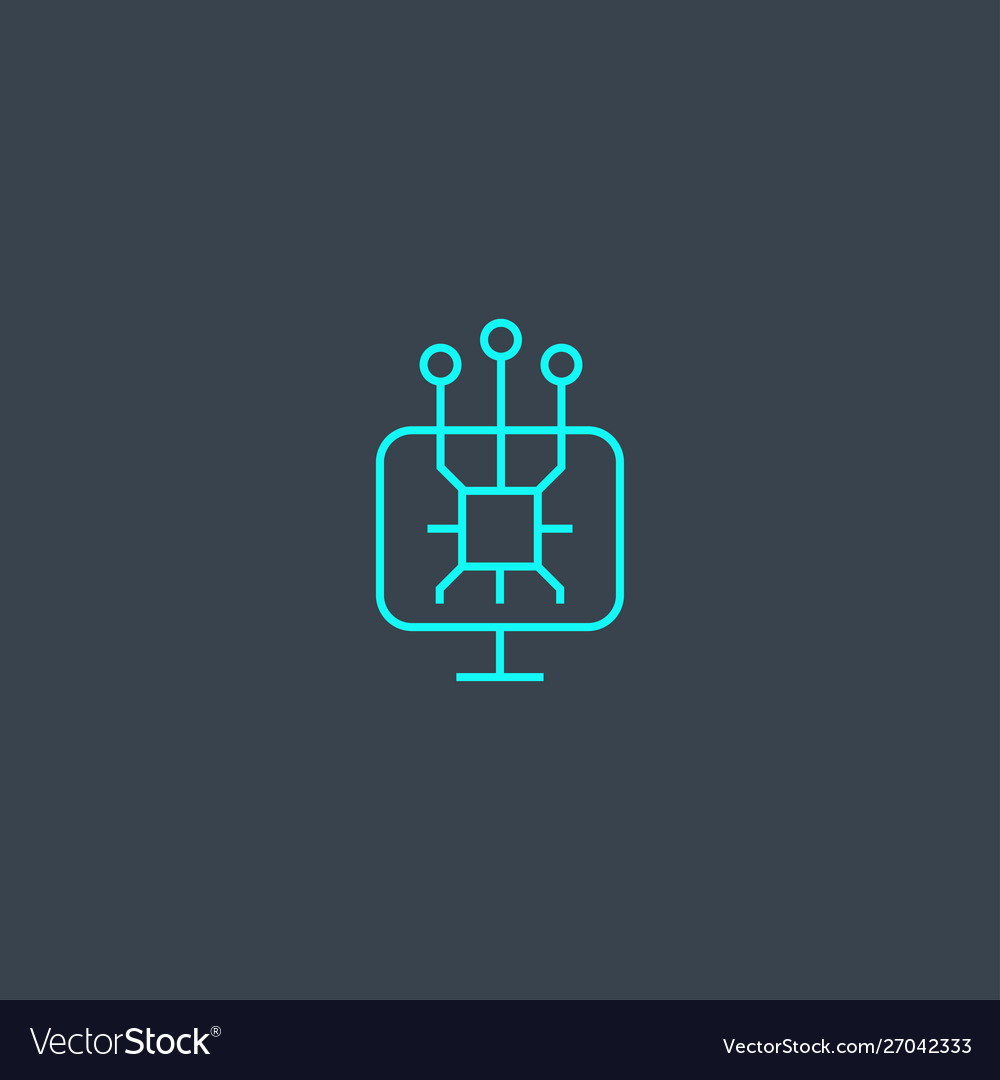 Technology concept blue line icon simple thin Vector Image
