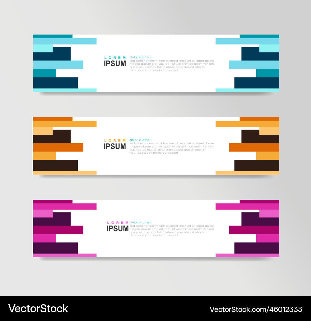 Templates of horizontal web banner for background Vector Image