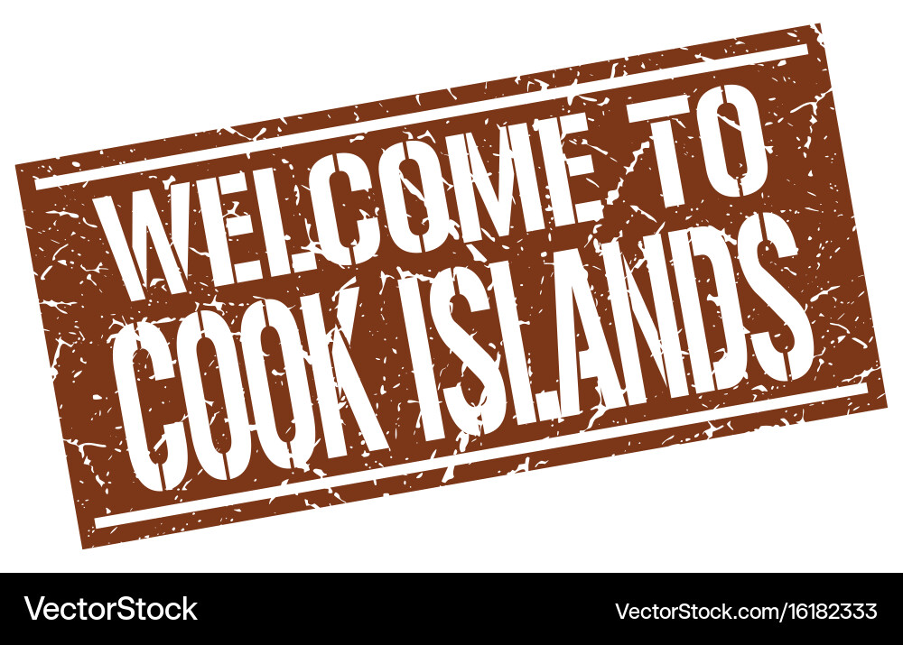 Welcome to cook islands stamp Royalty Free Vector Image