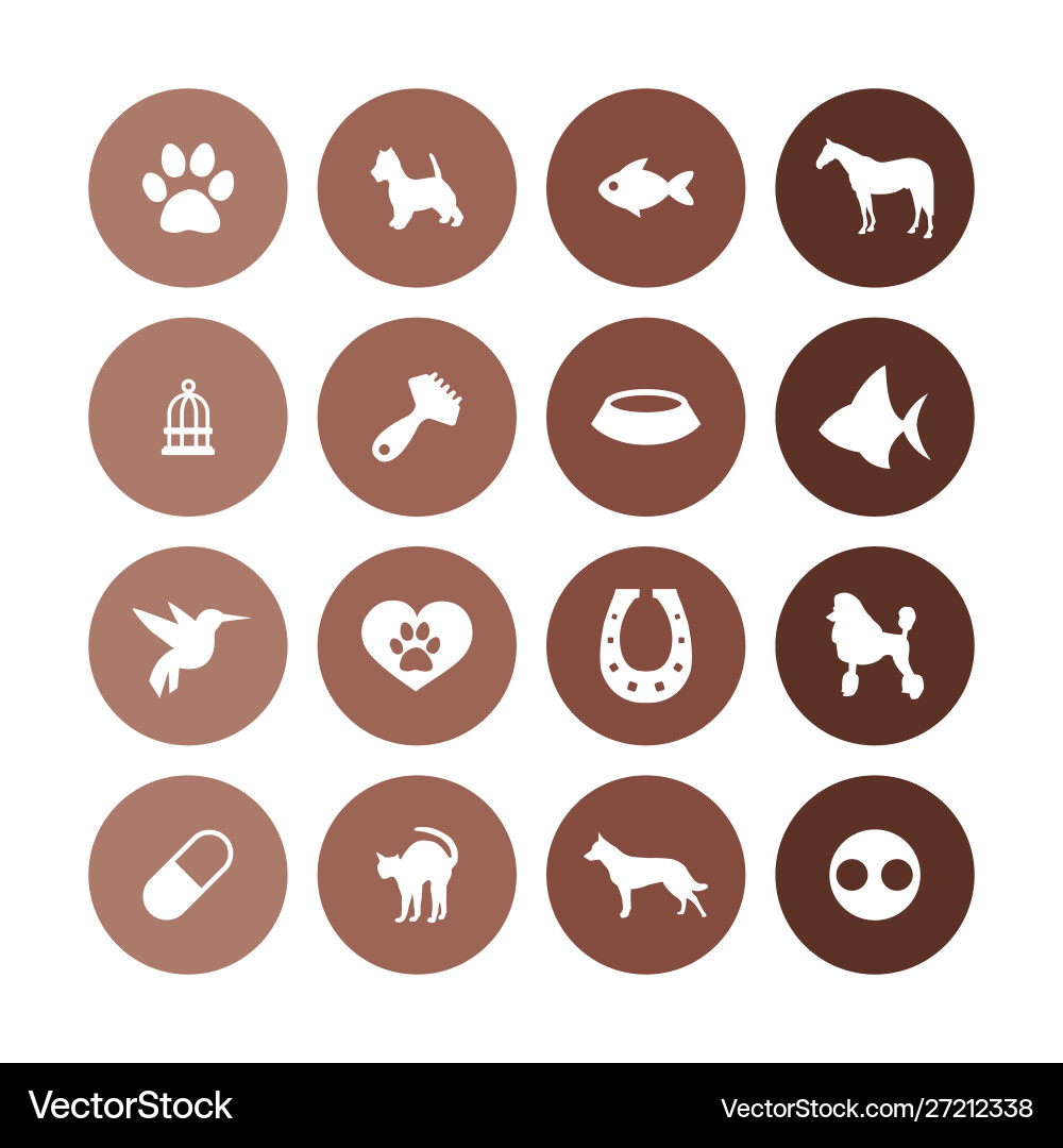 Animals pets icons universal set for web and ui Vector Image