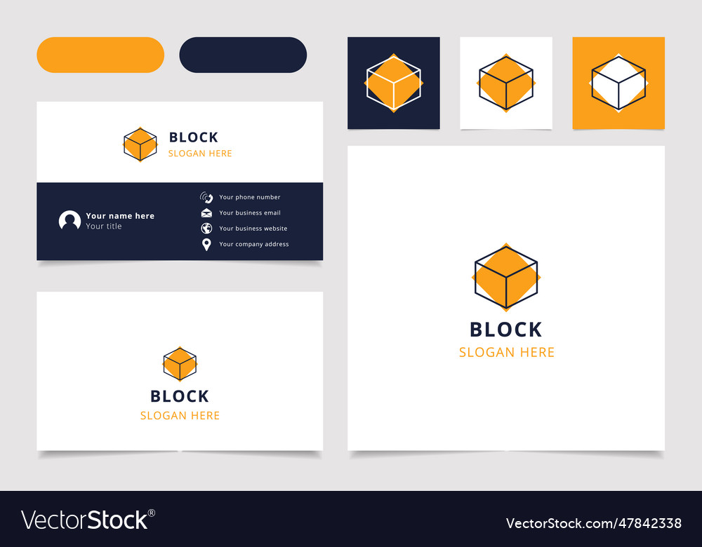 Block logo design with editable slogan branding Vector Image
