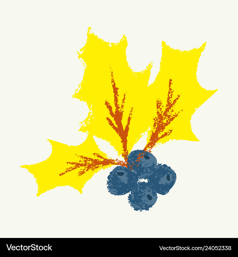 Christmas holly icon symbol Royalty Free Vector Image