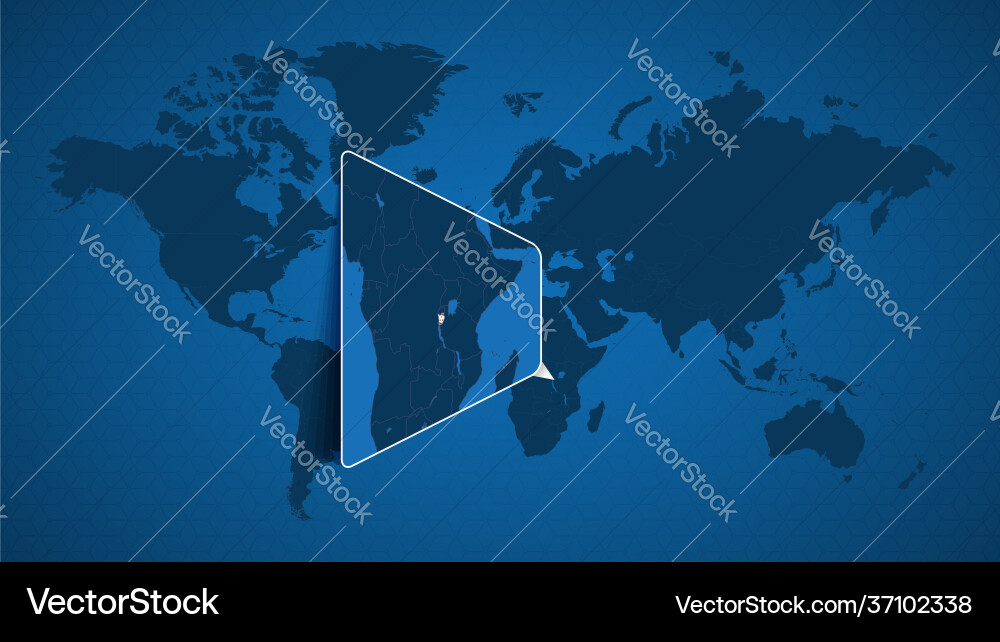 Detailed world map with pinned enlarged map Vector Image