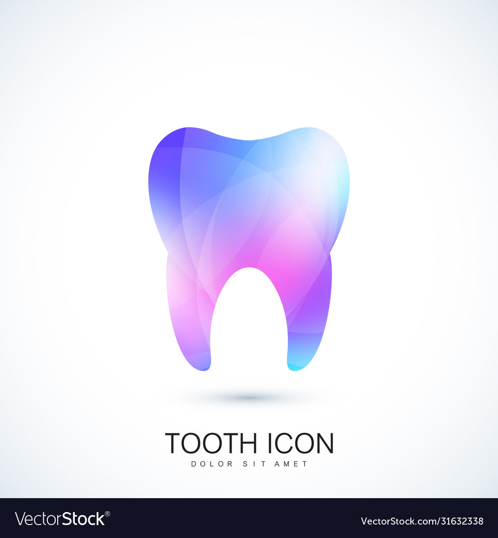 Healthy tooth in trendy vibrant gradient Vector Image