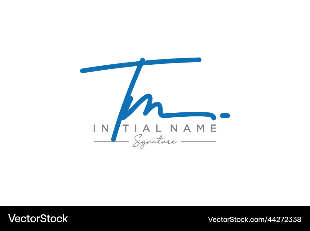Initial tm signature logo template hand drawn Vector Image