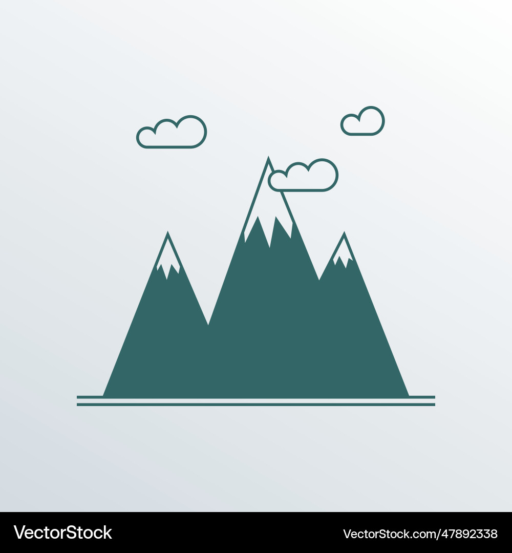 Mountains icon mountain landscape symbol Vector Image