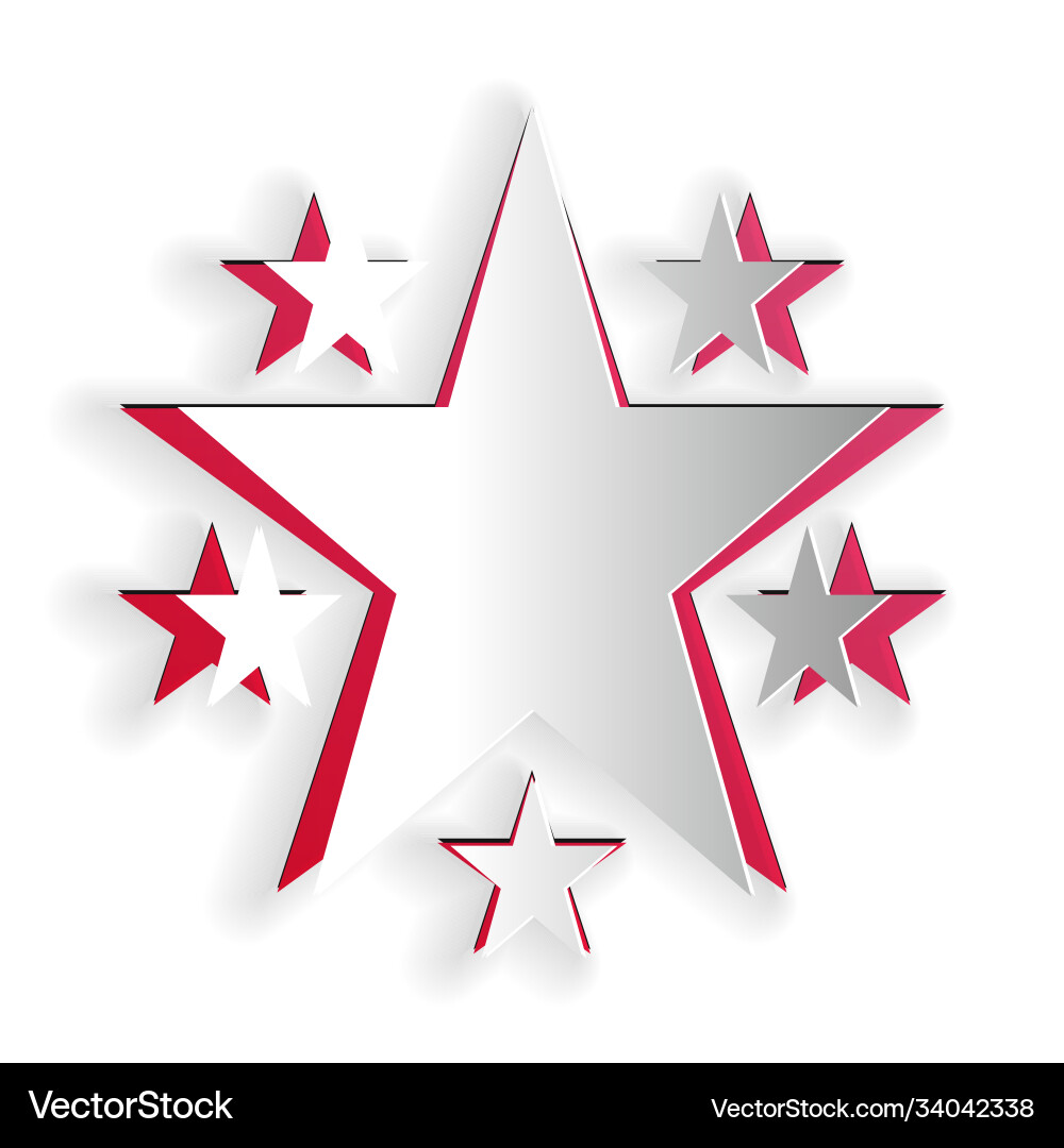 Paper cut star icon isolated on white background Vector Image