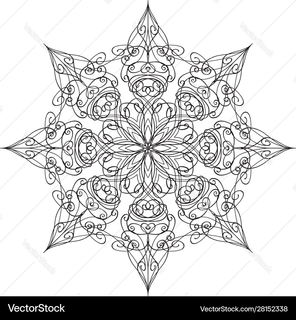 Round ornamental graphic design drawing Royalty Free Vector