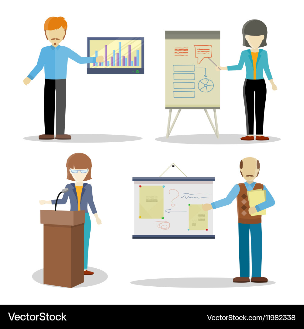 Set business coaches characters in flat design Vector Image