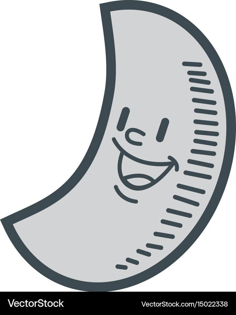 Smiling moon cartoon mascot character Royalty Free Vector