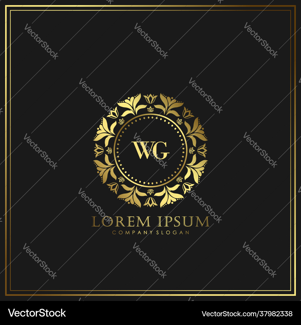 Wg initial letter luxury logo template in art Vector Image