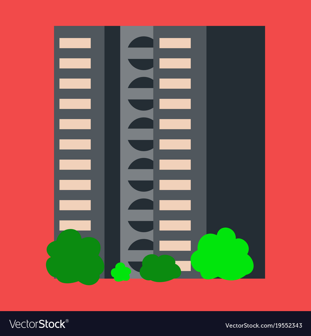 A modern multi-storey building with complex Vector Image