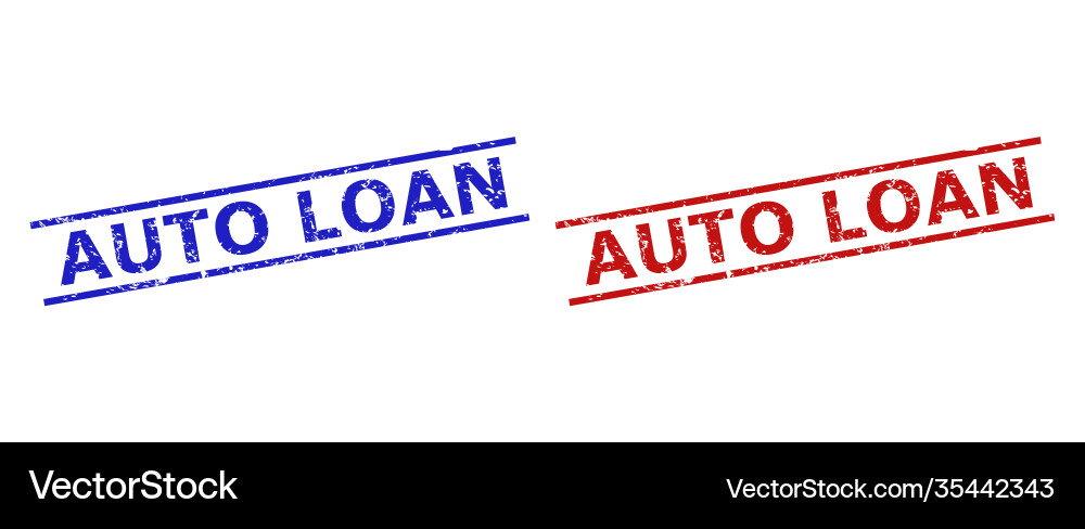 Auto loan stamps with grunge texture and parallel Vector Image