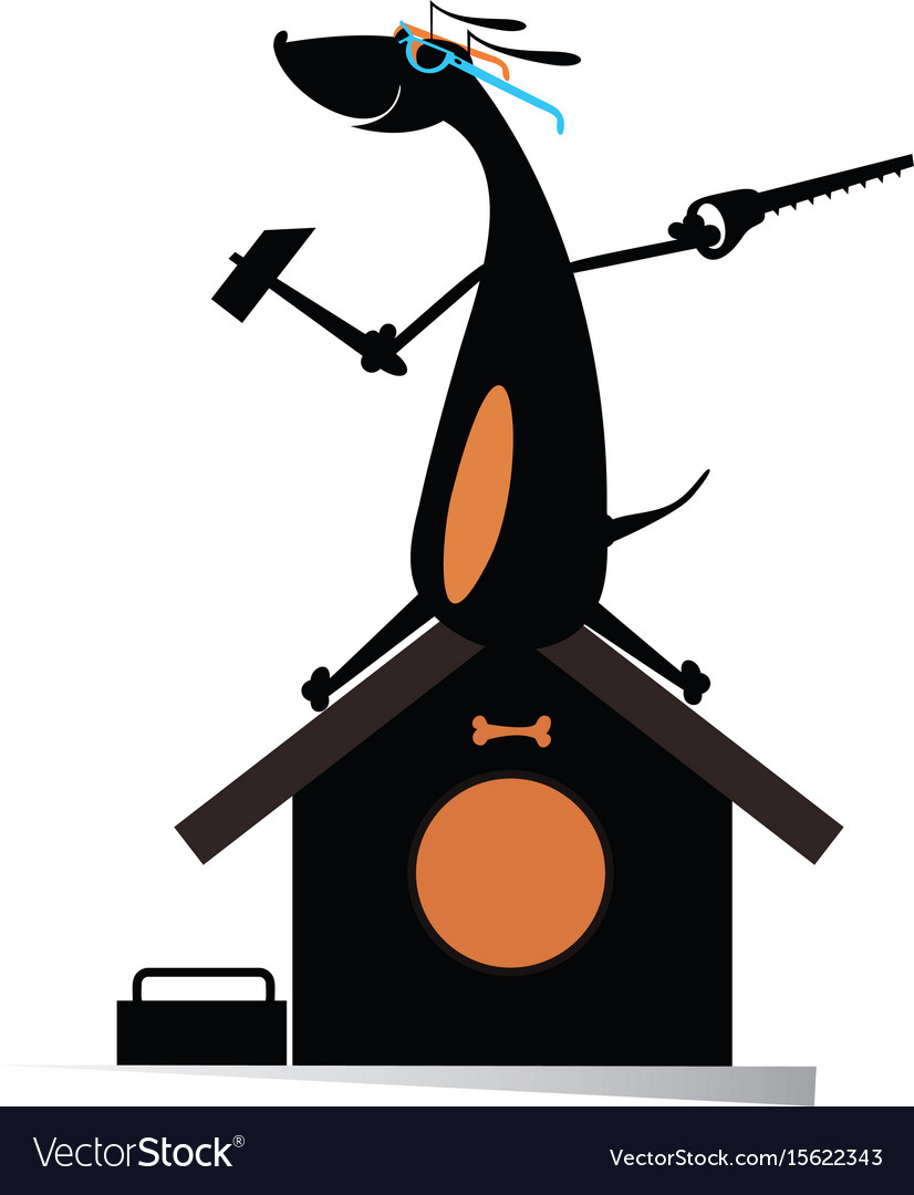 Cartoon dog a builder isolated Royalty Free Vector Image