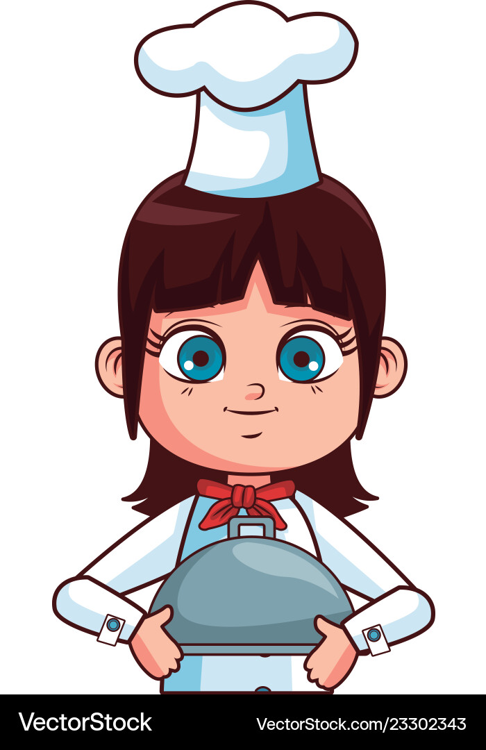 Chef girl cartoon Royalty Free Vector Image - VectorStock