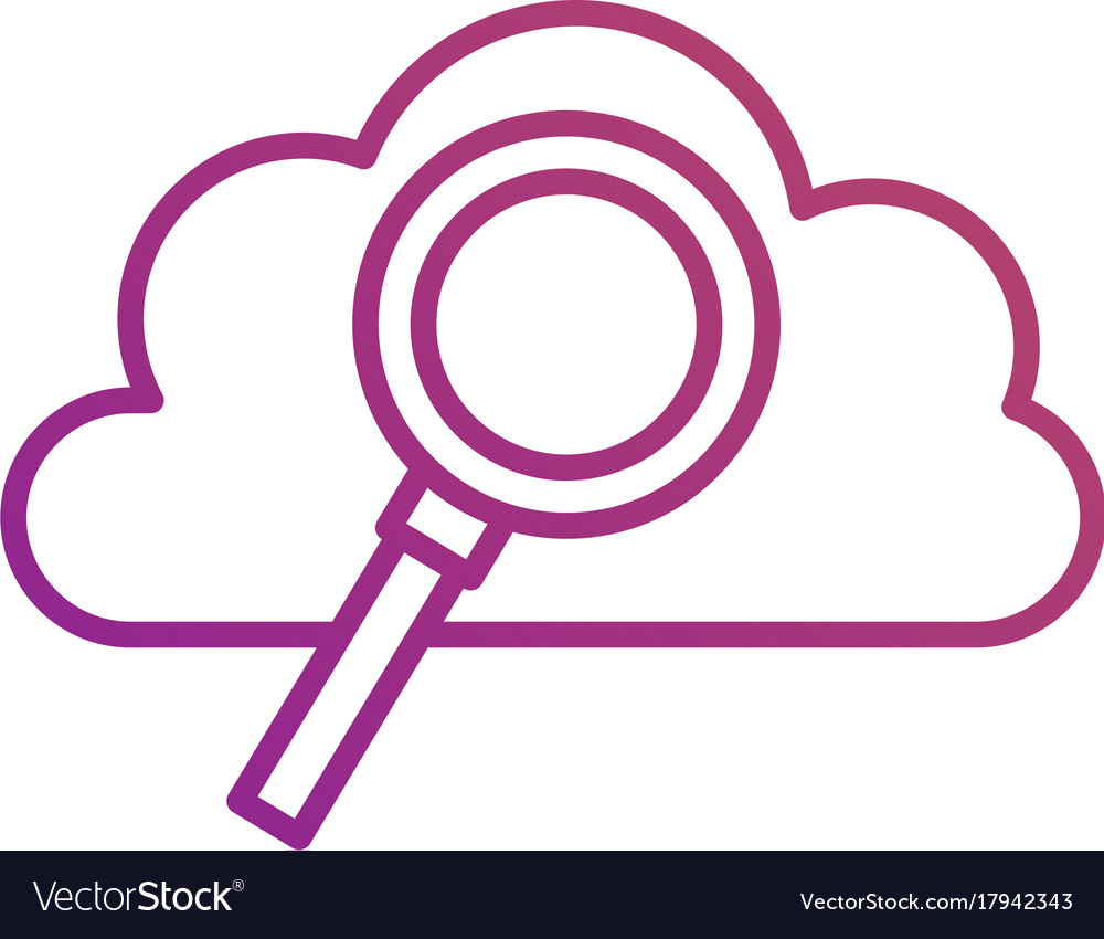 Cloud computing magnifier find storage system Vector Image