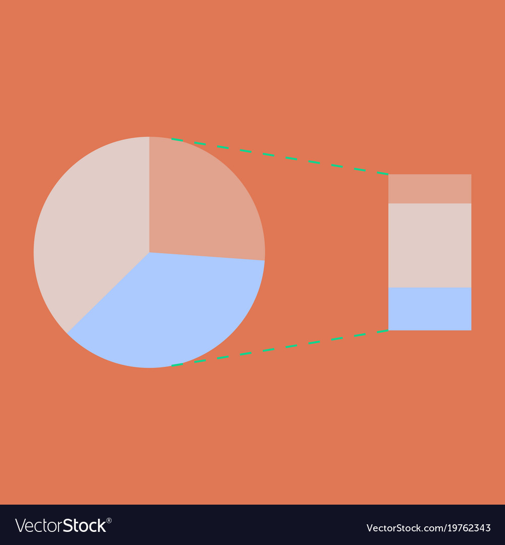 Flat icon on stylish background pie chart Vector Image
