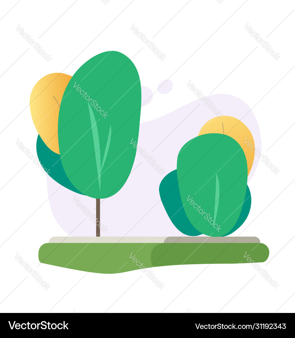 Garden plants or trees icon with abstract Vector Image