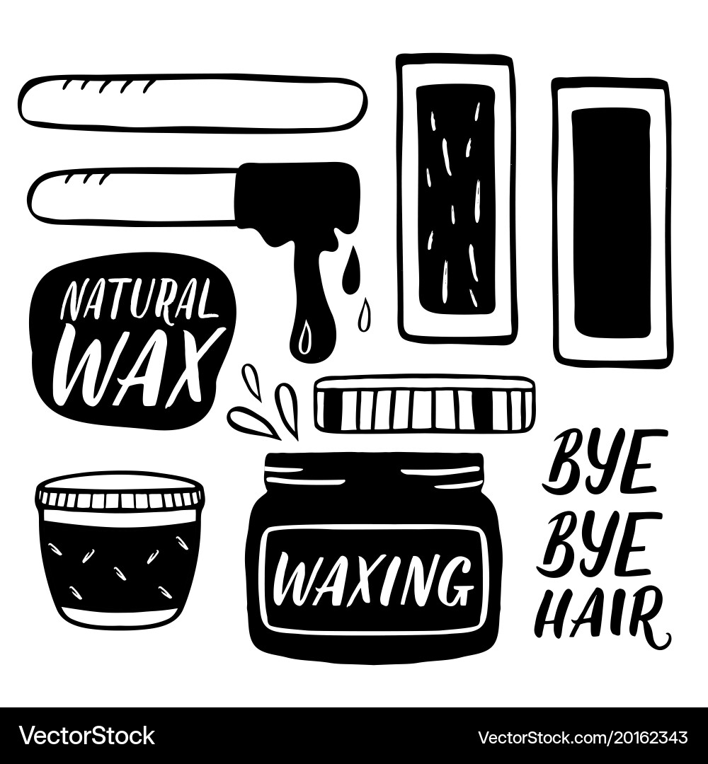 Hair removal hand drawn waxing Royalty Free Vector Image