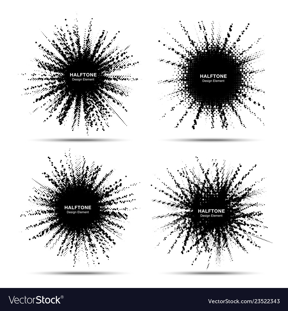 Halftone star frame set grunge spot borders Vector Image Halftone star frame set grunge spot borders Vector Image