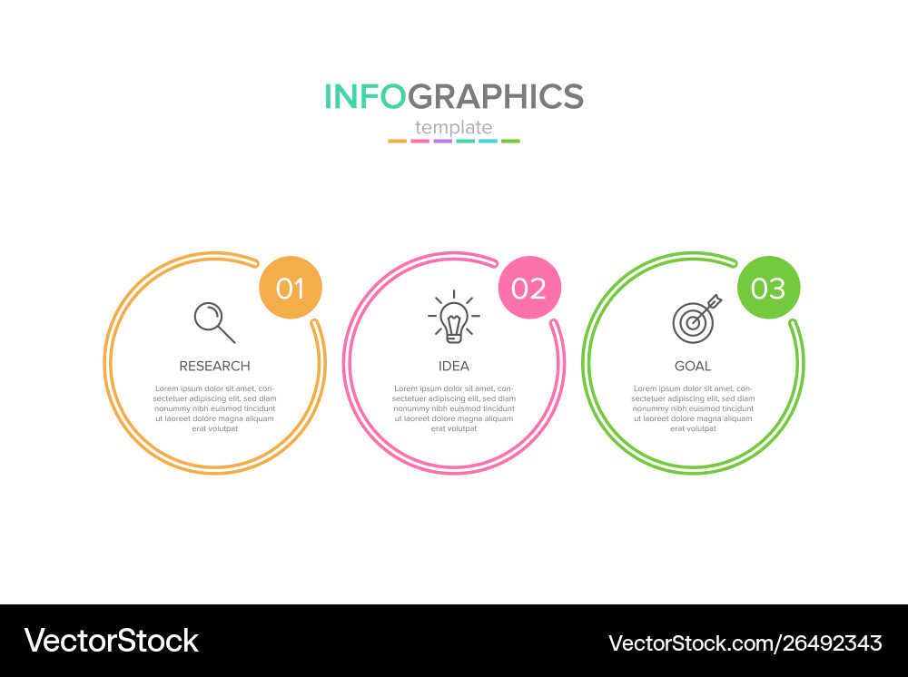 Infographic label template with icons 3 Royalty Free Vector