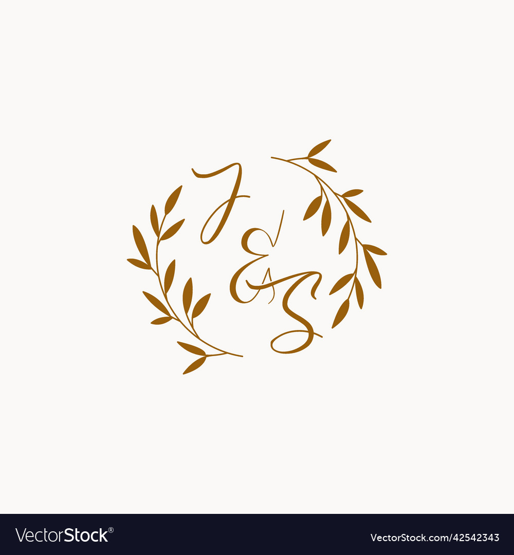 Js initial wedding monogram logo Royalty Free Vector Image