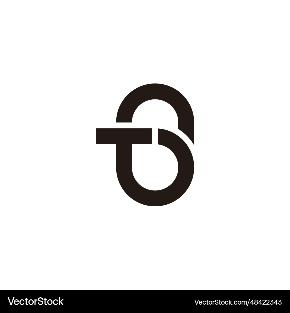 Letter tg simple geometric line logo Royalty Free Vector