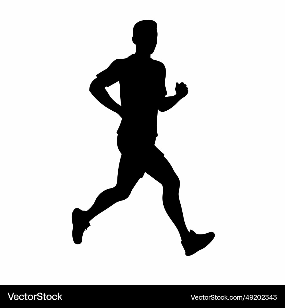 Man runner black icon on white background male Vector Image