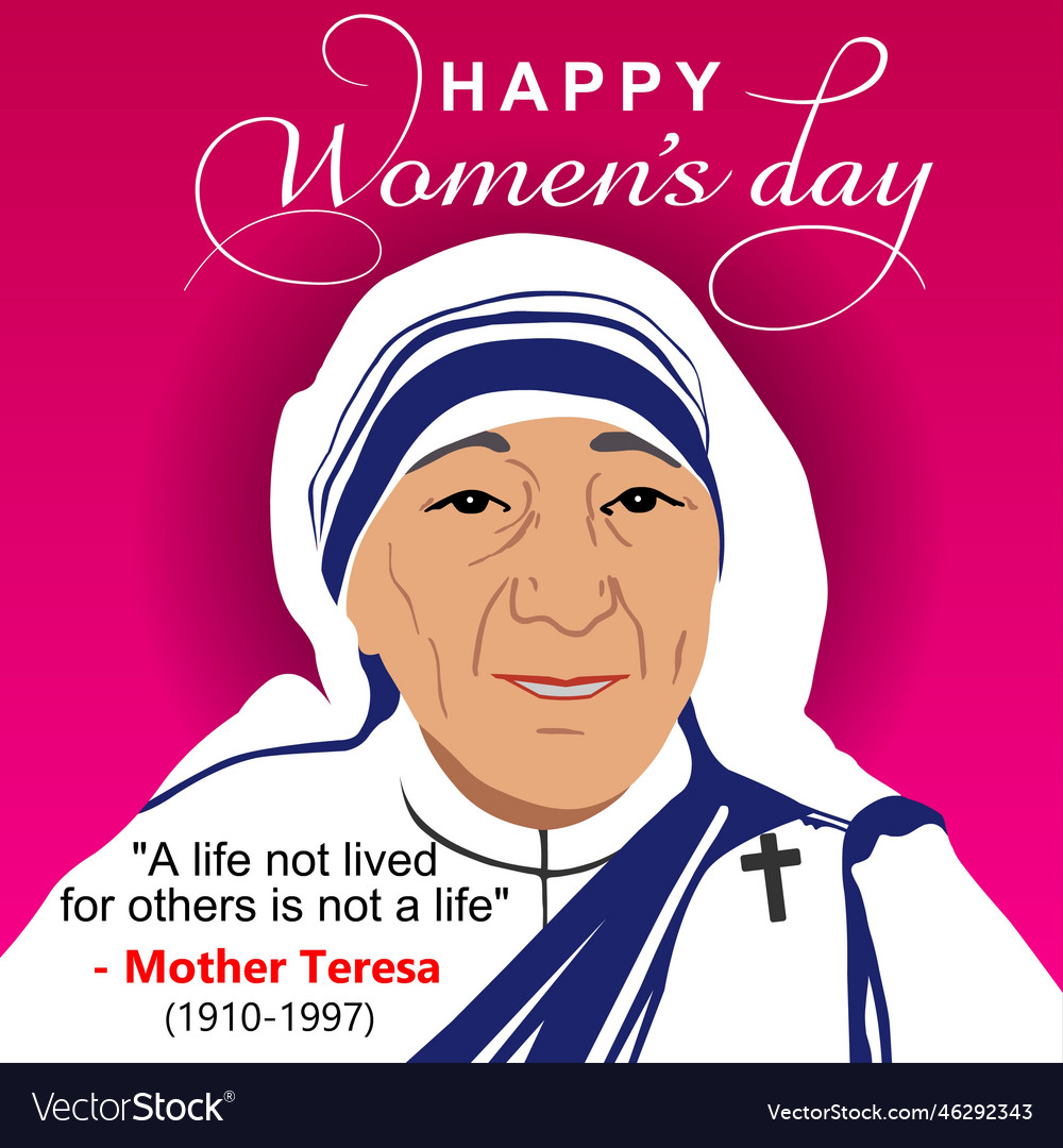 Mother teresa Royalty Free Vector Image - VectorStock