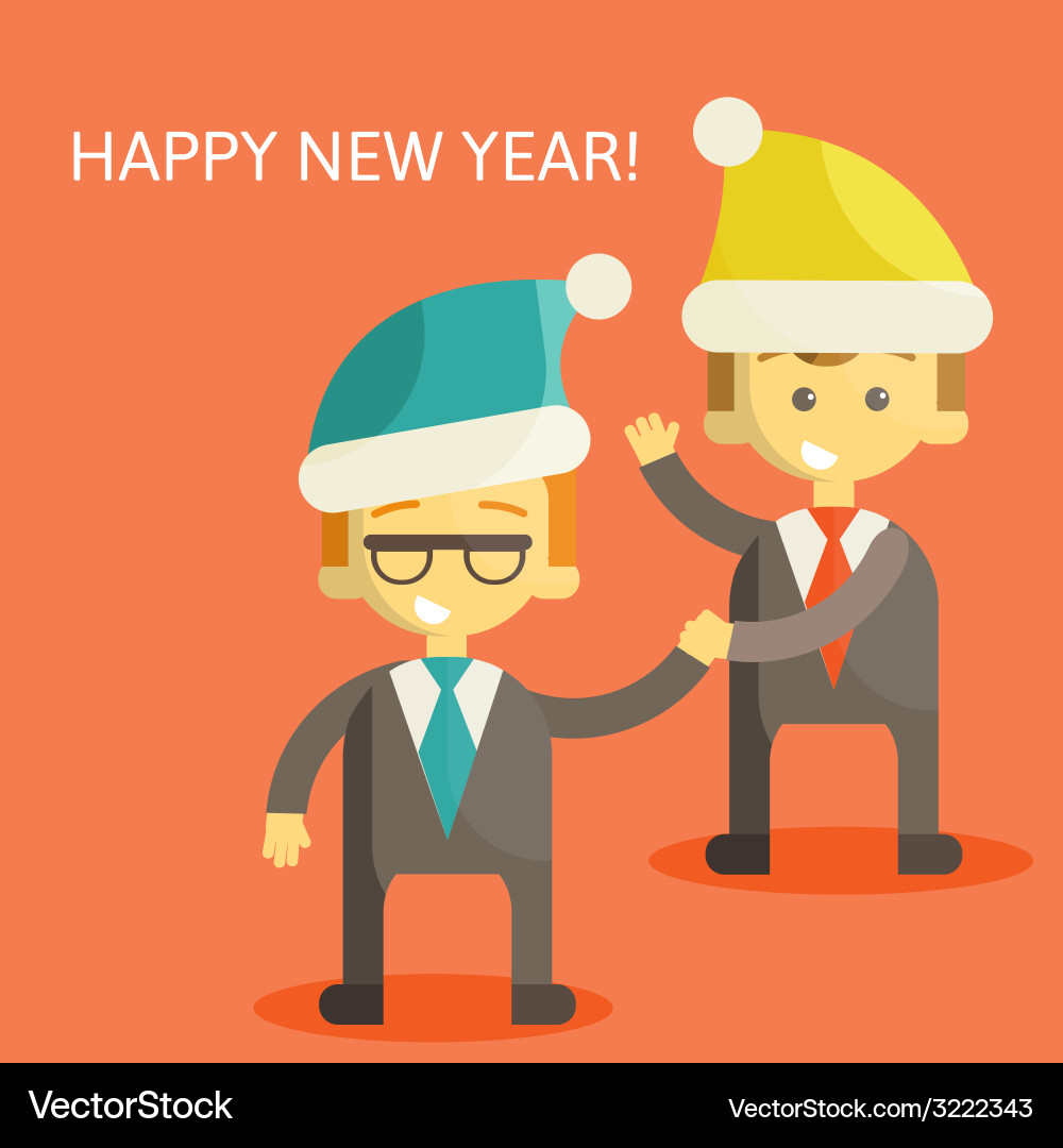 Partners in business congratulate each other Vector Image