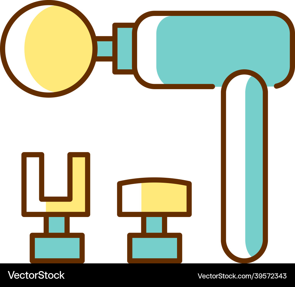 Percussive massage tool rgb color icon Royalty Free Vector