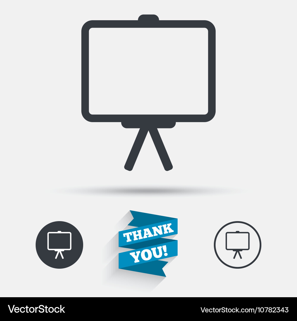 Presentation billboard sign icon ppt symbol Vector Image