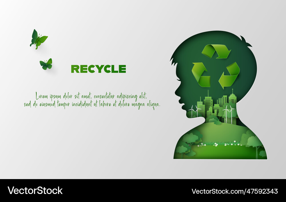 Recycle and environment with green logo Royalty Free Vector
