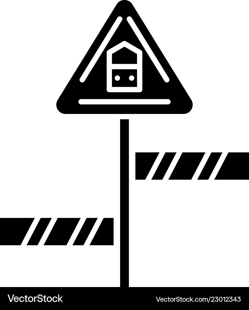Road sign black icon on isolated Royalty Free Vector Image