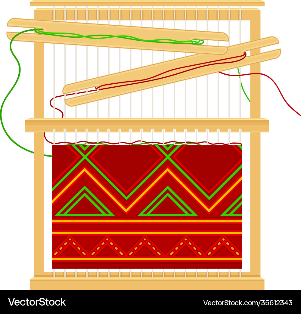 Tambour or embroidery frame with canvas and Vector Image