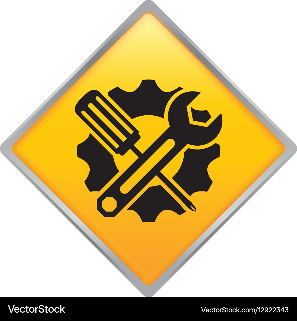 Tecnical repair service emblem icon Royalty Free Vector