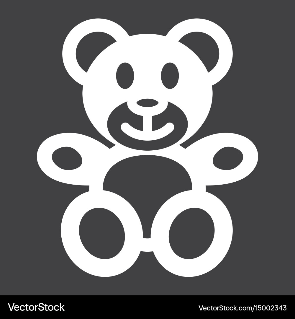 Teddy bear solid icon plush toy and baby Vector Image