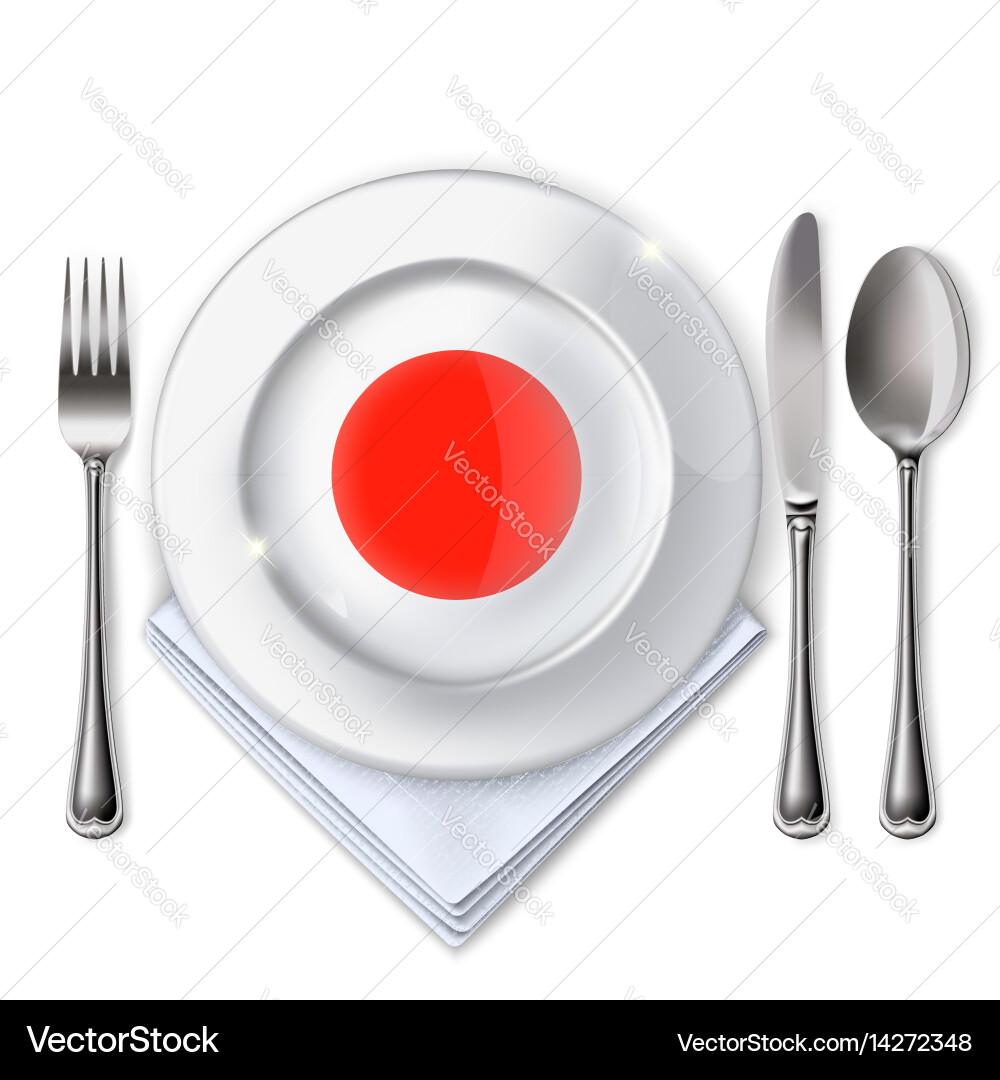 A plate with an japanese flag Royalty Free Vector Image
