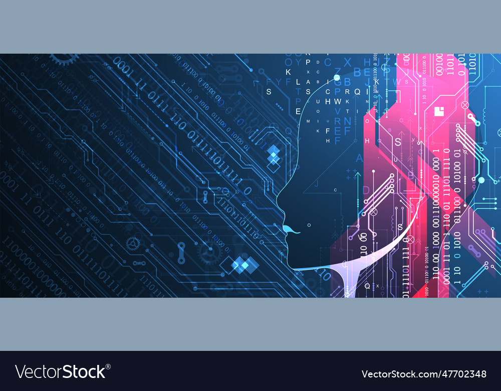 Artificial intelligence technical background Vector Image