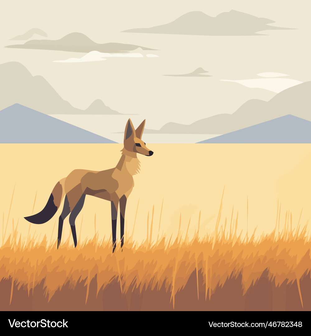 Brazilian animal maned wolf Royalty Free Vector Image