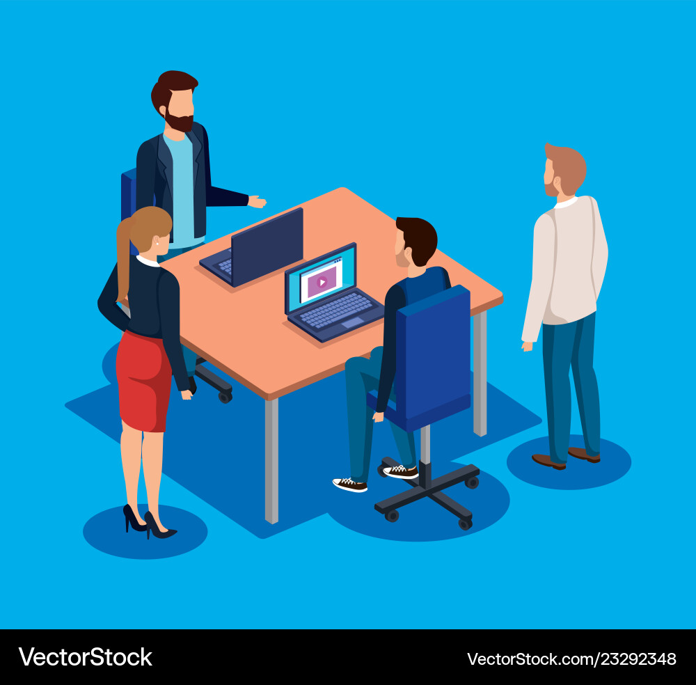 Business people in the workplace Royalty Free Vector Image